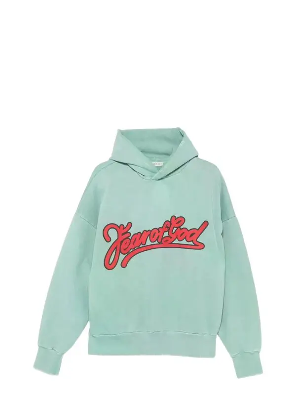 Fear Of God Logo-print Hoodie - Green
