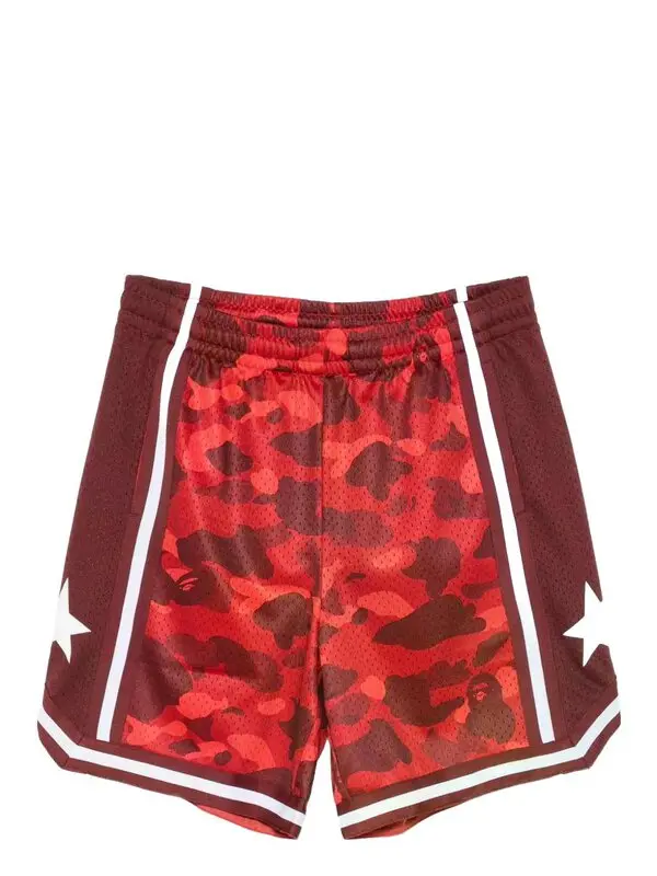 A BATHING APE Abc Camo Sta Shorts - Red