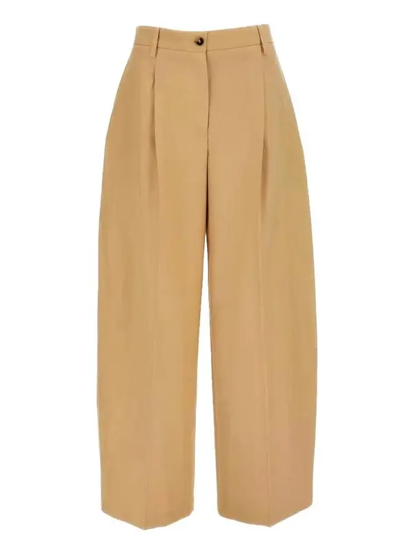 Alberto Biani Pleated Wide-leg Trousers - Neutrals
