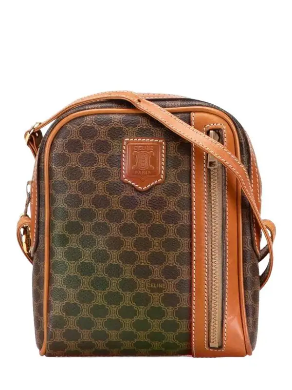 Celine Macadam Coated Canvas Crossbody Bag - Brown