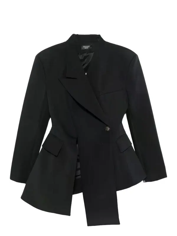 A.W.A.K.E. Mode Asymmetric Hem Single-breasted Blazer - Black