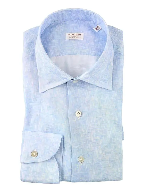 BORRIELLO NAPOLI Spread-collar Button-up Shirt - Blue