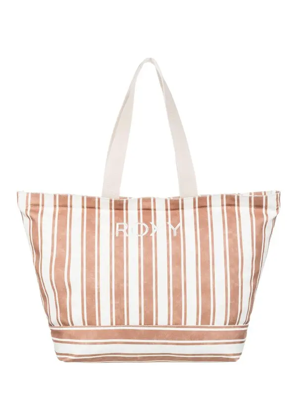 Roxy Strippy Tote Bag - Camel Sandy Stripe