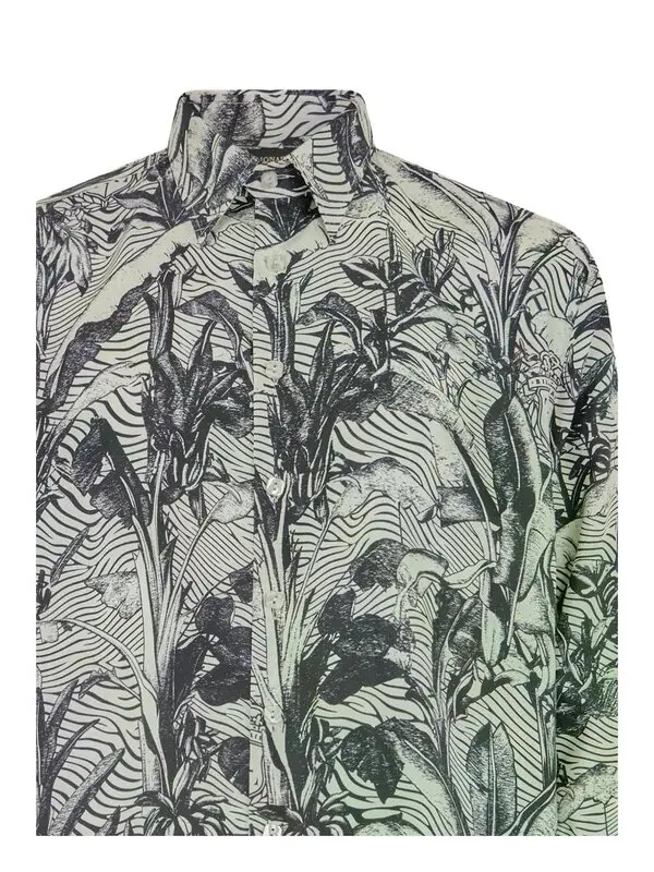 BILLIONAIRE Palm-print Silk Shirt - Grey