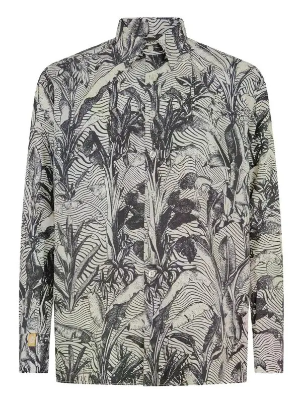 BILLIONAIRE Palms All-over Silk Shirt - Grey