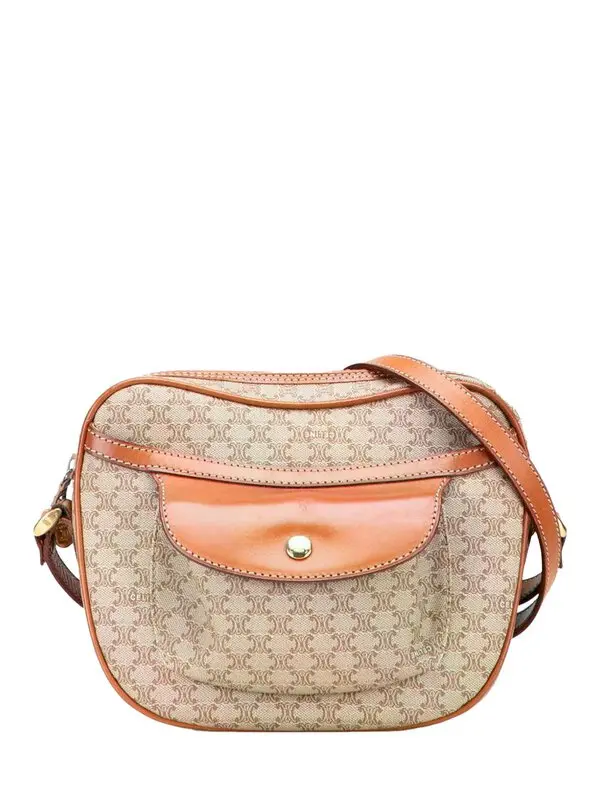 Celine Macadam Coated Canvas Crossbody Bag - Brown