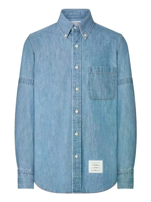 Thom Browne Armband-detail Denim Shirt - Blue