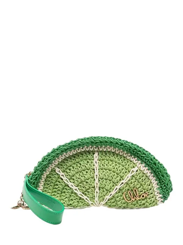Chloé Tropics Braided Clutch Bag - Green