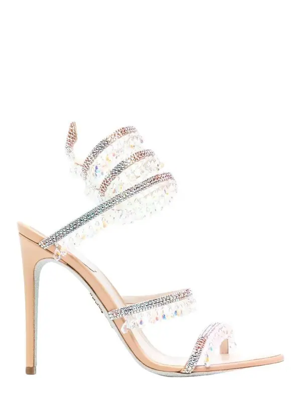 Rene Caovilla Crystal Embellished Sandals - Neutrals
