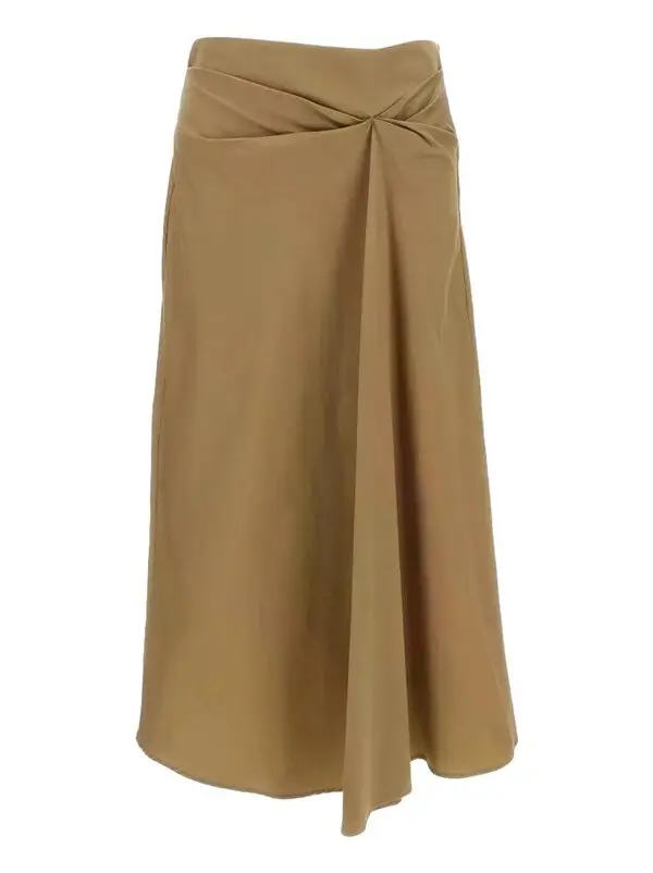 Max Mara Knot-detail Column Midi Skirt - Brown