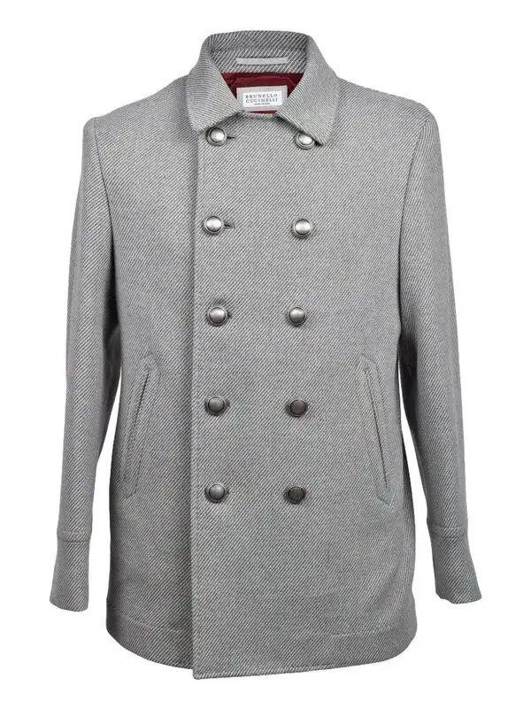 Brunello Cucinelli Double-breasted Pea Coat - Grey