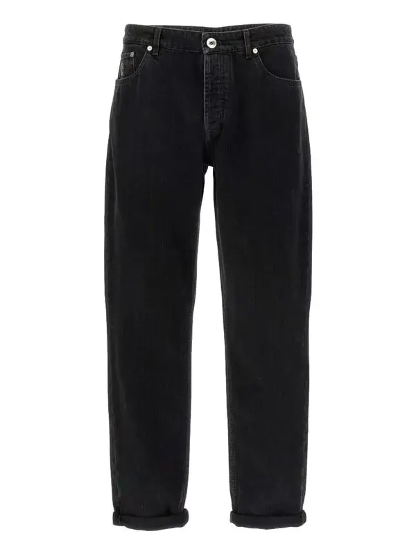 Brunello Cucinelli Logo Patch Jeans - Black