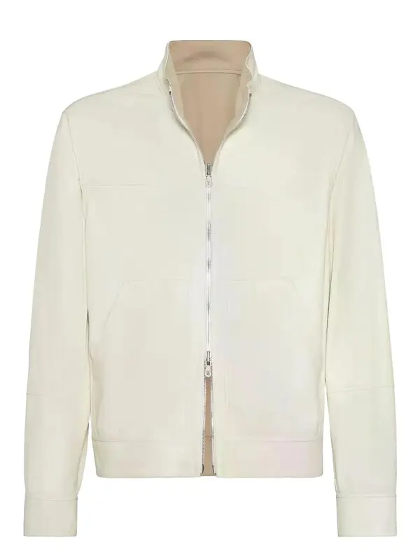 Brunello Cucinelli Cream Beige Zip-up Jacket - Neutrals
