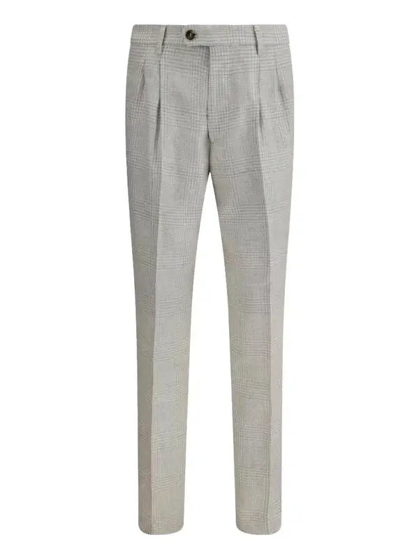 Brunello Cucinelli Check Pattern Tailored Trousers - Grey
