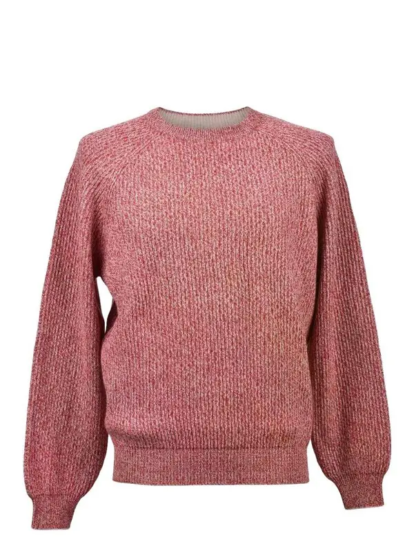 Brunello Cucinelli Ribbed Knit Raglan Sleeve Sweater - Red