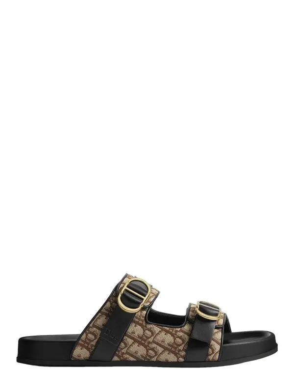 Dior Aqua Sandal With Vintage Gold-finish Buckle - Black