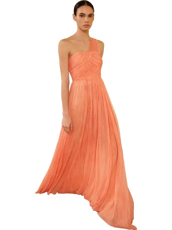 Ulla Johnson Aureline Silk One Shoulder Gown - Azalea