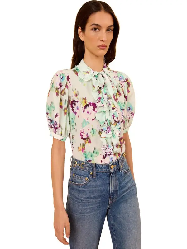 Ulla Johnson Camellia Silk Top - Oasis