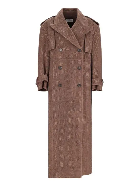 Giuseppe Di Morabito Double Breasted Belted Embellished Coat - Brown