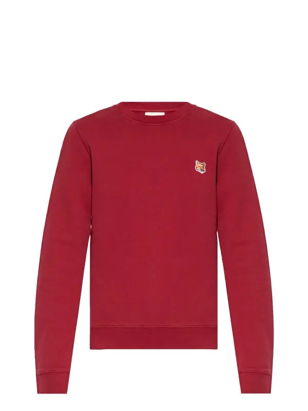 Maison Kitsuné Crewneck Sweatshirt With Fox Head Patch - Red