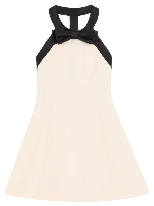 Valentino Garavani Bow Crepe Mini Dress - Vanilla/black