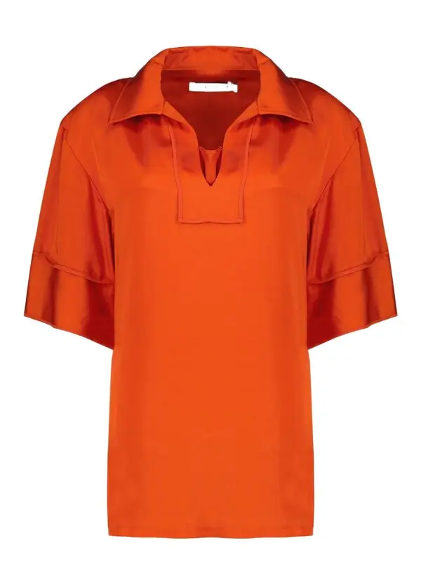 IRO PARIS Mini Satin Tunic Top - Orange