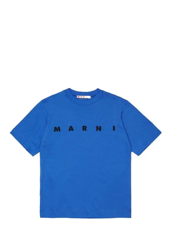 Marni Logo-print Cotton T-shirt - Blue