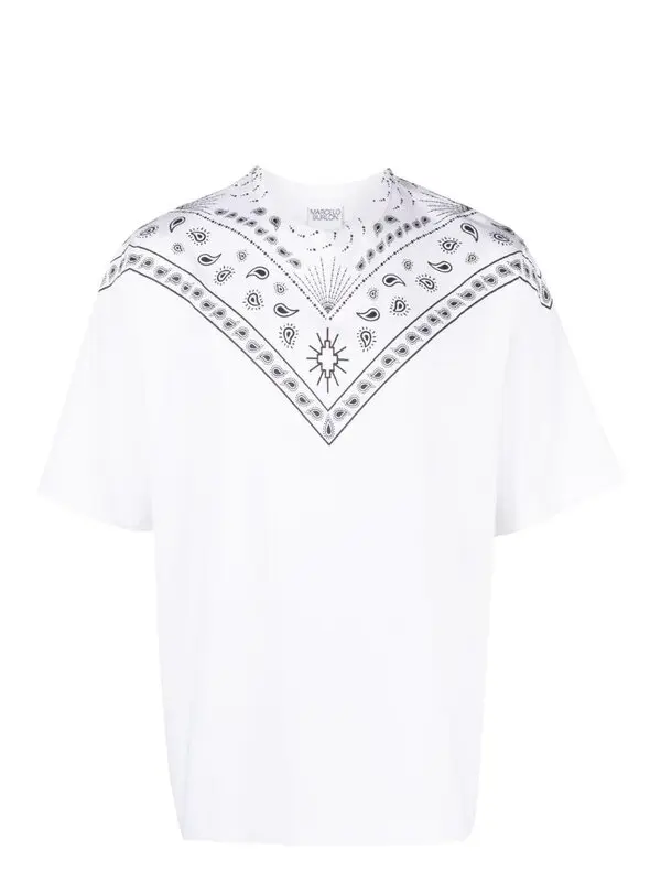 MARCELO BURLON COUNTY OF MILAN Bandana Printed Crewneck T-shirt - White