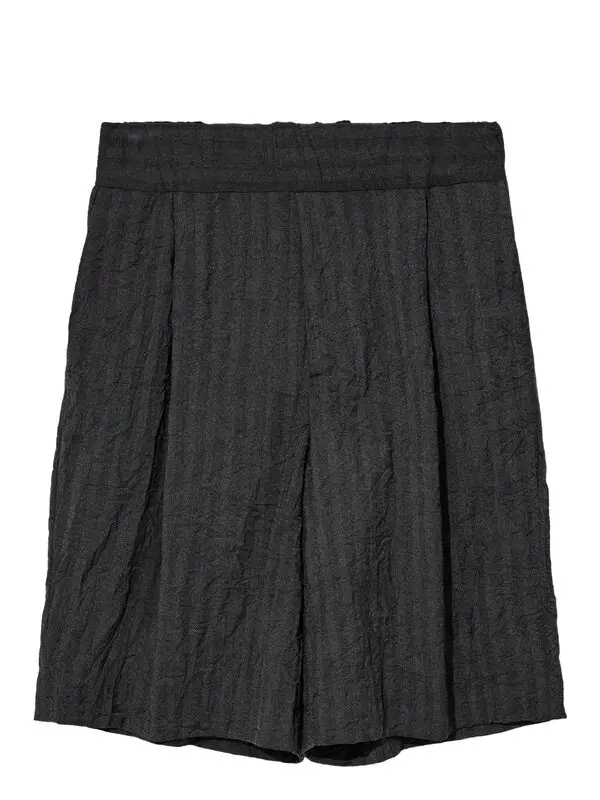 Dries Van Noten Pleated Shorts - Navy Blue