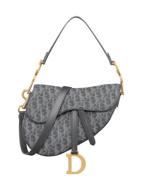 Dior Saddle Bag With Strap - Gray