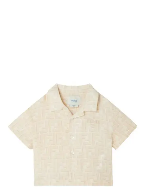 Fendi Ff Logo Print Short-sleeve Shirt - Beige