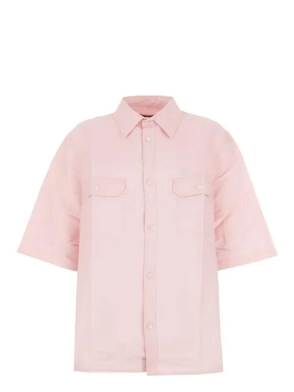 WILLY CHAVARRIA Corcoran Short-sleeve Flap-pocket Shirt - Pink