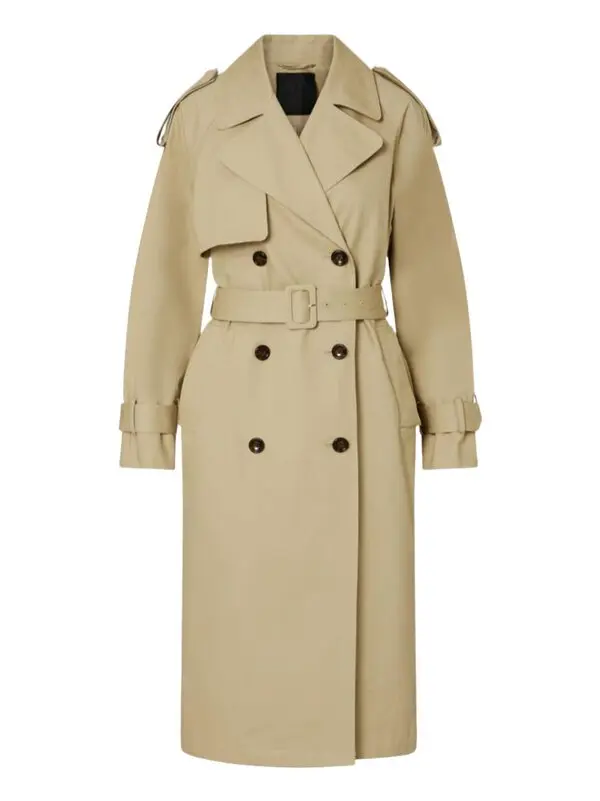 Liu Jo Embellished Gabardine Trench Coat - Cappuccino