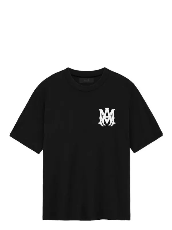 Amiri Short Sleeve Crewneck T-shirt With Logo Print - Black
