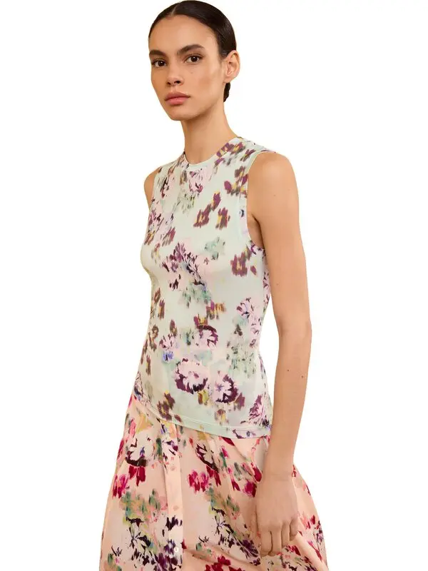 Ulla Johnson Ines Jersey Top With Floral Print - Oasis