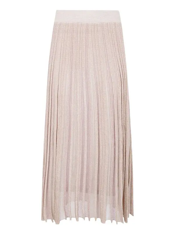 BLUGIRL Pleated Maxi Skirt - Gold Pink Lux