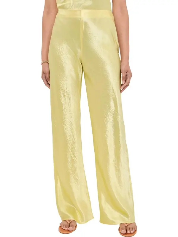 Cami Nyc Bristol Crinkle Satin Pants - Buttercup