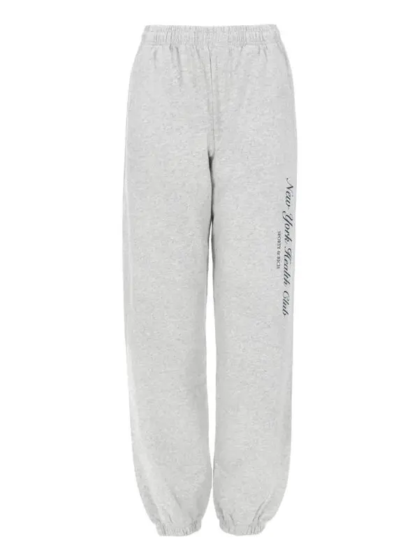 SPORTY & RICH Heather Logo Print Track Pants - Grey