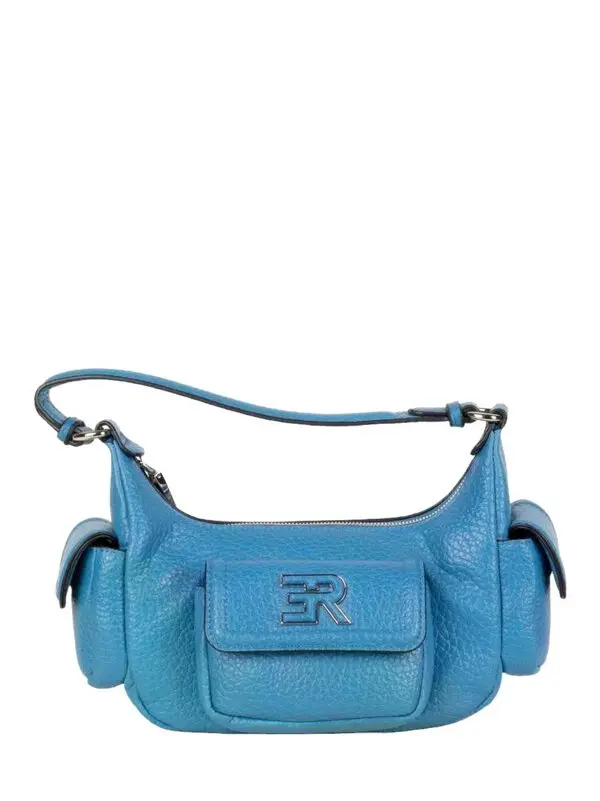 ERMANNO FIRENZE Grained Leather Shoulder Bag - Blue