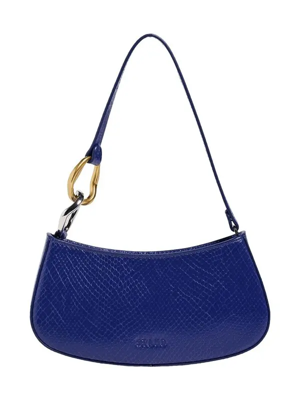 Staud Ollie Croc-embossed Leather Shoulder Bag - Cobalt