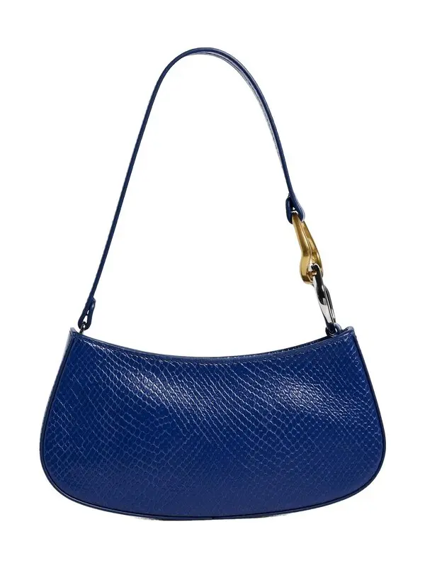 Staud Ollie Croc-embossed Leather Shoulder Bag - Cobalt