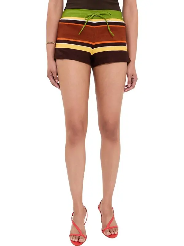 Faithfull The Brand Miel Linen Shorts - Valencia Stripe