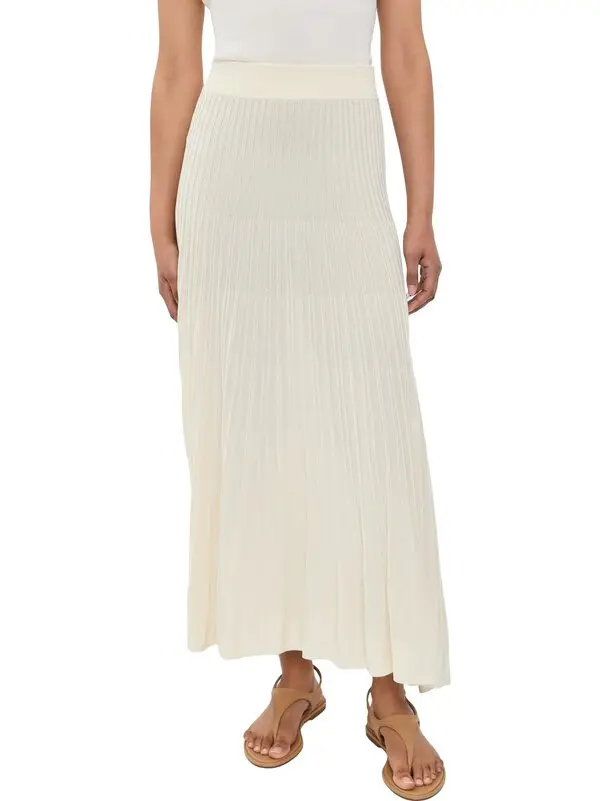TWP Pleated Midi Skirt - Ivory