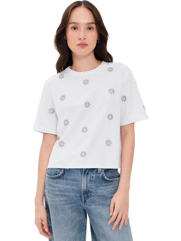Veronica Beard Embellished Sebastian T-shirt - White