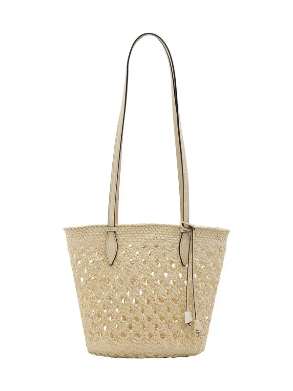 HUNTING SEASON The Lattice Basket Tote Bag By - Natural/oyster