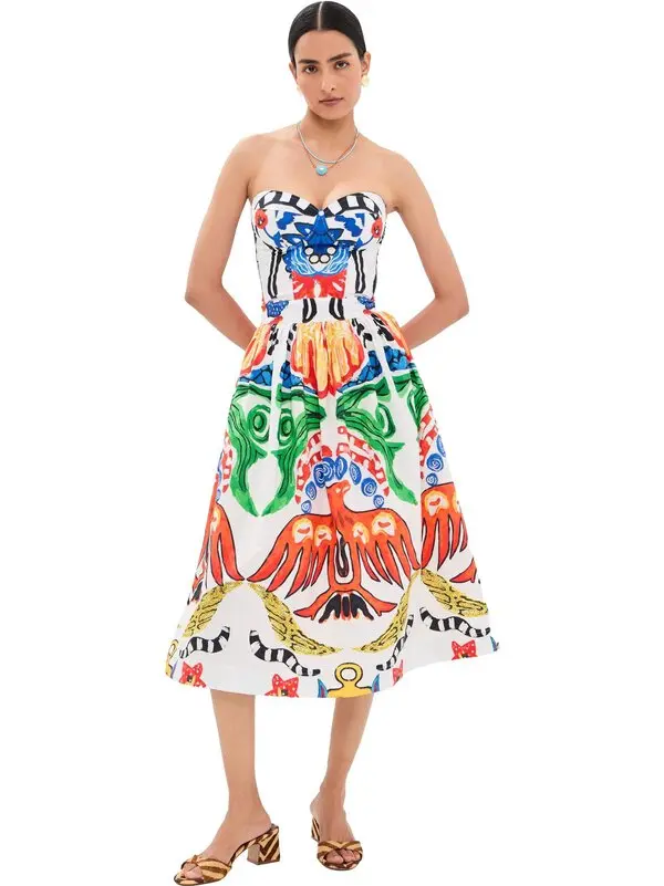 Stella Jean Abstract Print Midi Dress - Totem