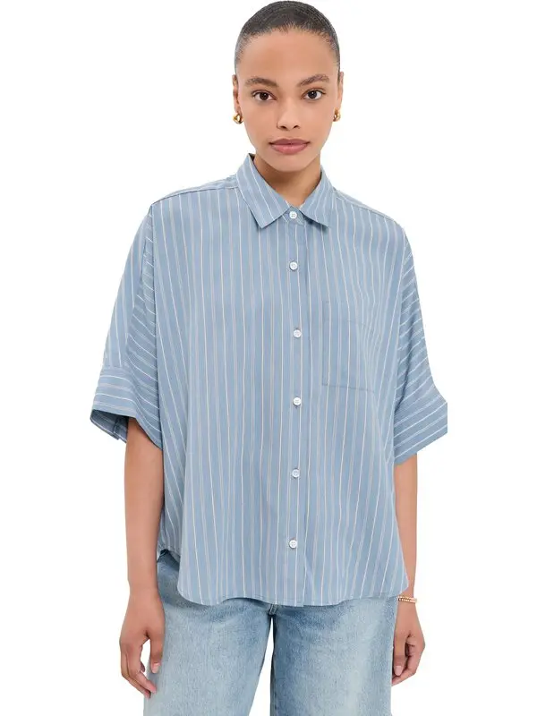 Citizens Of Humanity Claire Origami Button-down Shirt - Capri Stripe