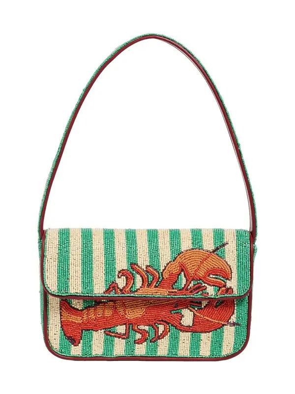 Staud Tommy" Beaded Shoulder Bag - Summer Lobster