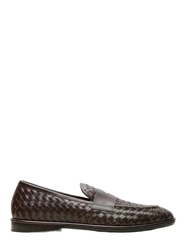 CHUCKIES Woven-effect Leather Loafers - Brown