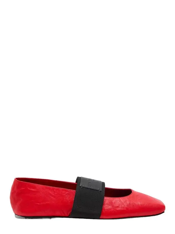Givenchy Leather Ballet Flats With Logo Appliqu - Red